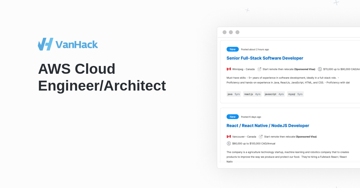 AWS Cloud Engineer/Architect - VanHack